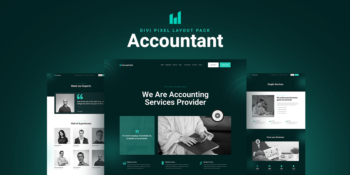 Accountant Free Divi Pixel Layout Pack
