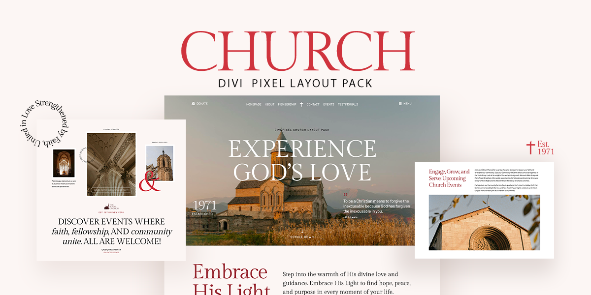 Church Services FREE Divi Pixel Layout Pack