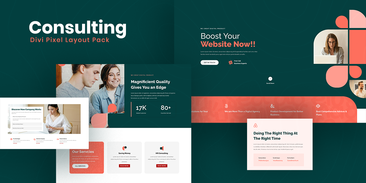 Consulting FREE Divi Pixel Layout Pack
