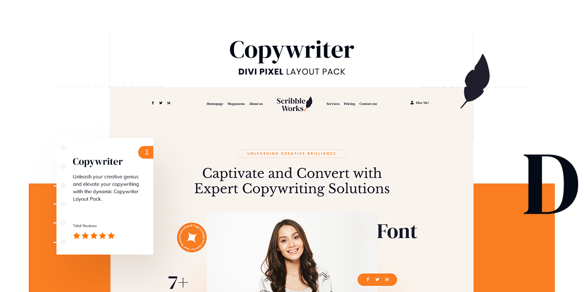 Copywriter FREE Divi Pixel Layout Pack